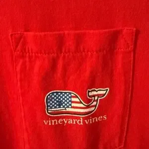 Vineyard Vines | Shirts & Tops | Vineyard Vines Red Tee With Flag Whale ...